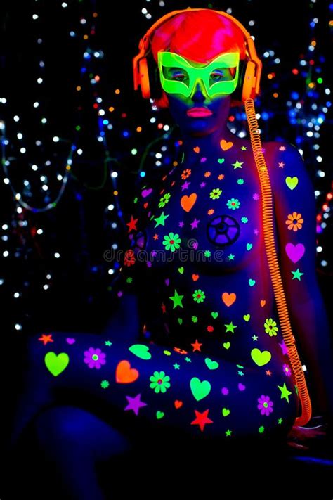Glow Uv Neon Disco Female Cyber Doll Robot Electronic Toy Stock Photo Image Of Doll Exotic