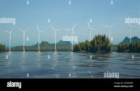 Offshore Wind Turbines Farm Producing Electricity From The Force Of A Wind 4khd Stock Video