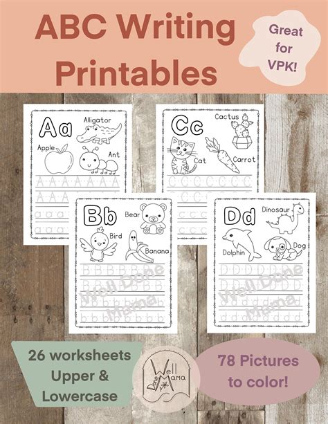 A Z Alphabet Writing Printables Handwriting Worksheets Abc Writing