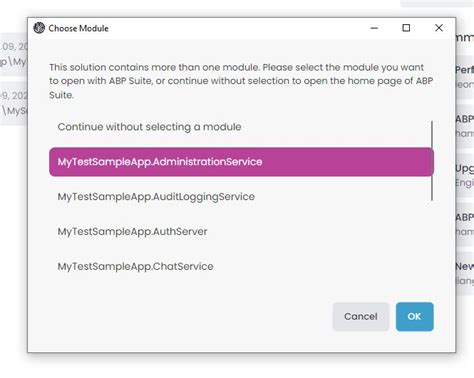 Abp Studio Working With Abp Suite Abpio Documentation