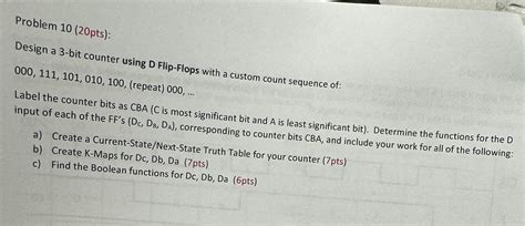 Solved Problem 10 20ptsdesign A 3 Bit Counter Using D