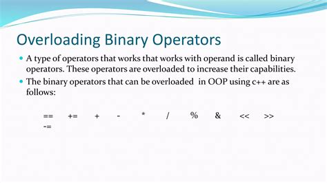 operator overloading ppt