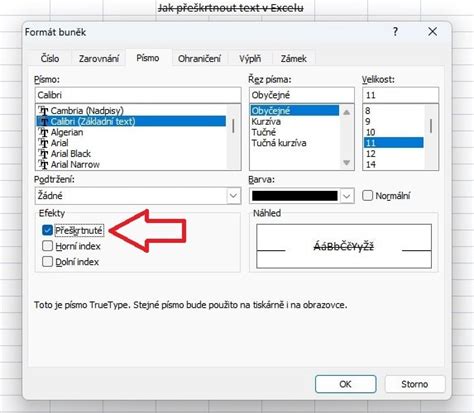 Jak přeškrtnout text v Excelu a ve Wordu Čisté PC