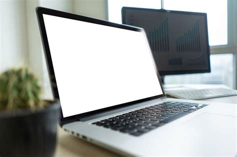 Premium Photo Mock Up Using Laptop With Blank Screen Computer Modern