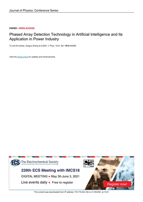 Pdf Phased Array Detection Technology In Artificial Intelligence And
