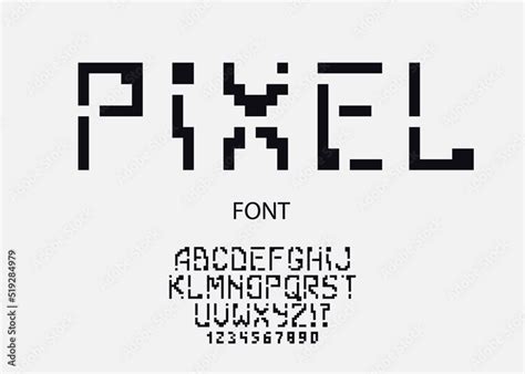 Vector Pixel Font Modern Typography For Logo Party Poster T Shirt Book Card Banner