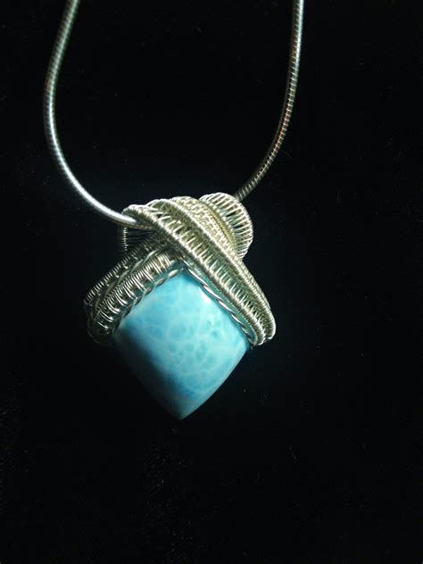 Larimar Cabochon Wrapped In Over 50 Ft Of Argentium And Fine Silver Wire The Stone Invokes