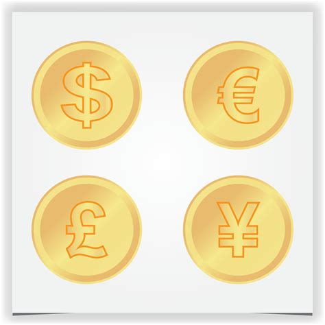 Vector Coin Icon Set Design 24538601 Vector Art At Vecteezy