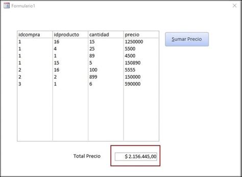 Access Sumar Valores De Una Columna De Un Cuadro De Lista Microsoft Access