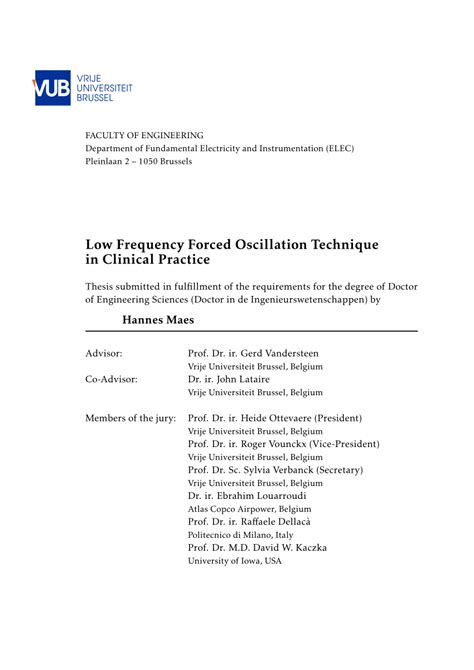 Pdf Low Frequency Forced Oscillation Technique In Clinical Practice
