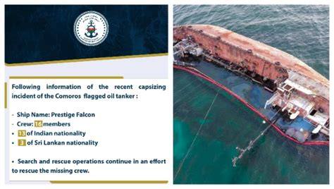 13 Indians Among 16 Crew Members Missing After Oil Tanker Sinks Off