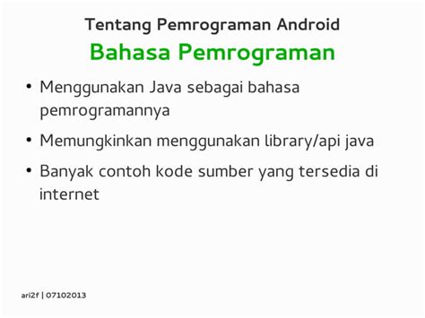 Memulai Pemrograman Android PPT