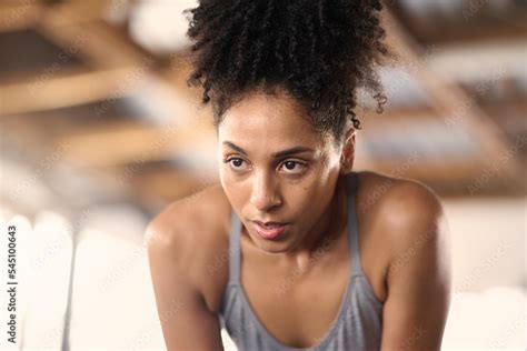 Tired Fitness And Woman After A Gym Sport Workout And Training Exercise Run In A Wellness Club
