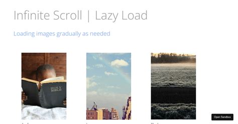 Infinite Scroll Image Api Vanilla Codesandbox