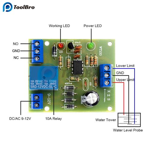 Liquid Water Level Controller Sensor Module Dc 9 12v Automatic Pumping Drainage Water Level