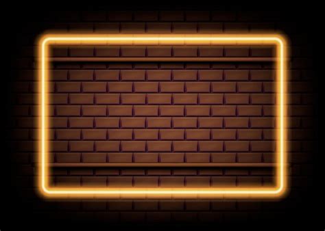 네온 사각형 프레임 또는 네온 불빛 서명 벡터 일러스트 레이 션 프리미엄 벡터