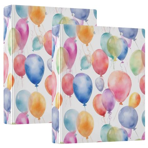 Balloons 3 Ring Binders 15 Inch Hardcover File Folders With Interior Pockets A4 Size Organizer