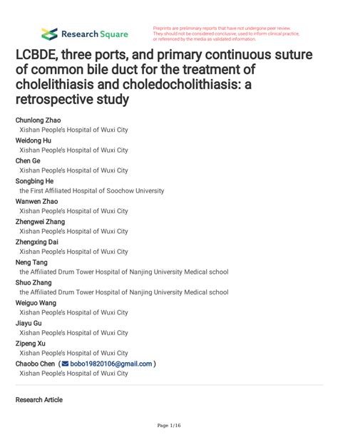 Pdf Lcbde Three Ports And Primary Continuous Suture Of Common Bile Duct For The Treatment Of