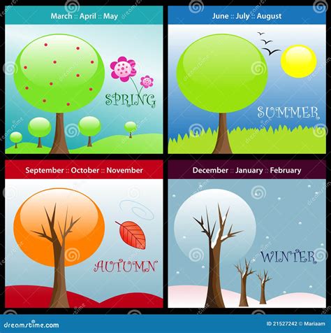 Four Seasons Stock Illustration Illustration Of Calendar 21527242