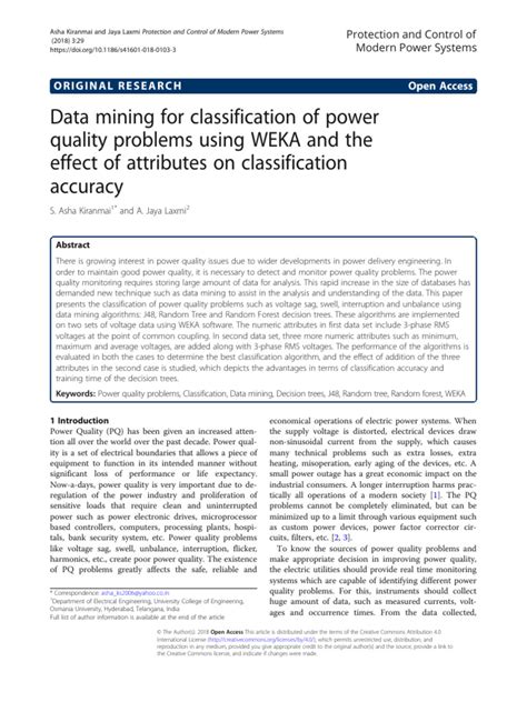 Data Mining For Classification Of Power Quality Problems Using Weka And The Effect Of Attributes