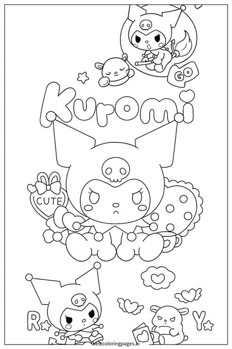 ภาพระบายสีคุโรมิสุดน่ารัก หน้าระบายสี พิมพ์ฟรี Bestcoloringpages Ai