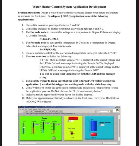 Solved Water Heater Control System Application Development Chegg