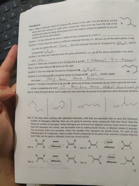 Chem 121 Lab Day3and4 Molecular Modeling Lab Repor