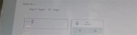 Solved Salve For X Log2 Log X 2 Logx Chegg Com