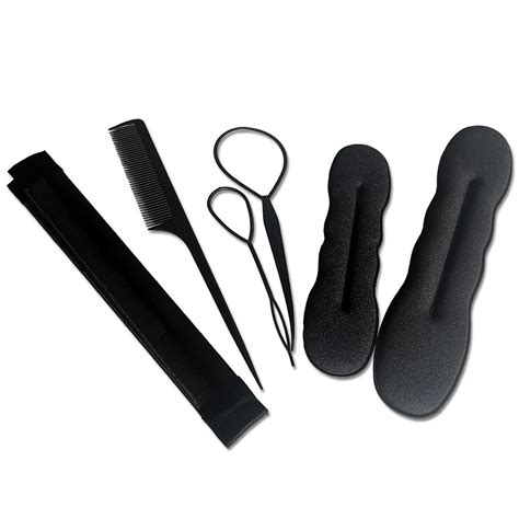 2 Pieces Foam Sponge Bun Shapers 1 Pieces Magic French Twist Hairstyle Clip 2 Snap Bun Makers 1