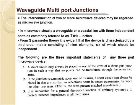 Chapter 2 Waveguide Components Applications Introduction A Two