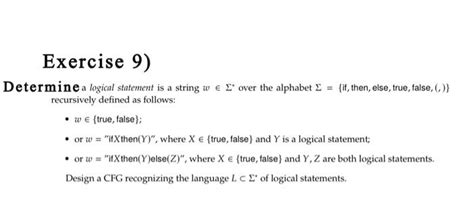 Solved Determine a logical statement is a string wΣ over Chegg