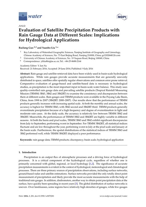 Pdf Evaluation Of Satellite Precipitation Products With Rain Gauge