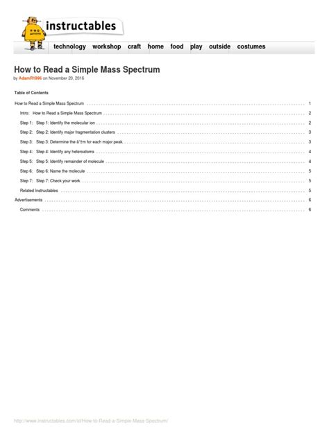 How To Read A Simple Mass Spectrum Pdf Mass Spectrometry Molecules