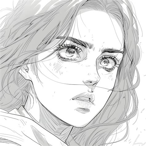 Sketch Of A Beautiful Womans Face Vector Illustration Premium Ai Generated Image