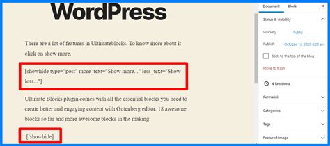 How To Show And Hide Text In WordPress Using Toggle Effect
