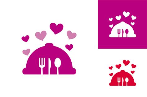 사랑 식품 로고 템플릿 디자인 벡터 엠블럼 디자인 개념 창조적 인 기호 아이콘 개념에 대한 스톡 벡터 아트 및 기타 이미지 개념 개념과 주제 건강한 생활방식 Istock