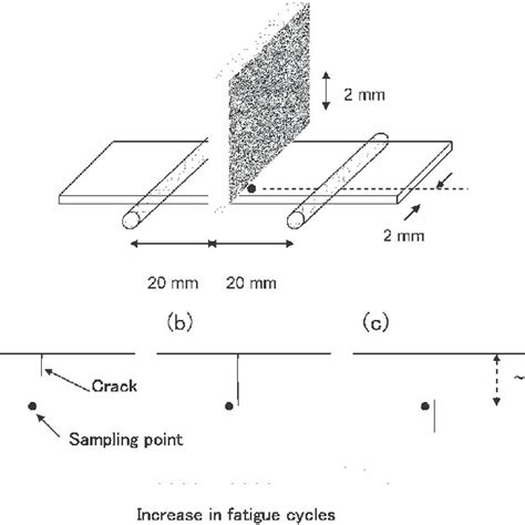 Setup For The Cyclic Fatigue Test Top The Measured Point Is Marked Download Scientific