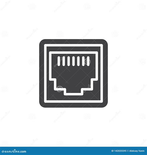 LAN Network Port Vector Icon Stock Vector Illustration Of Ethernet