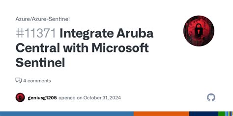 Integrate Aruba Central With Microsoft Sentinel · Issue 11371 · Azureazure Sentinel · Github