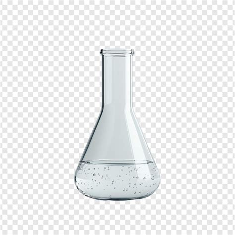 Laboratory Erlenmeyer Flask With Clear Liquid Bubbles Scientific Experiment Chemical Research
