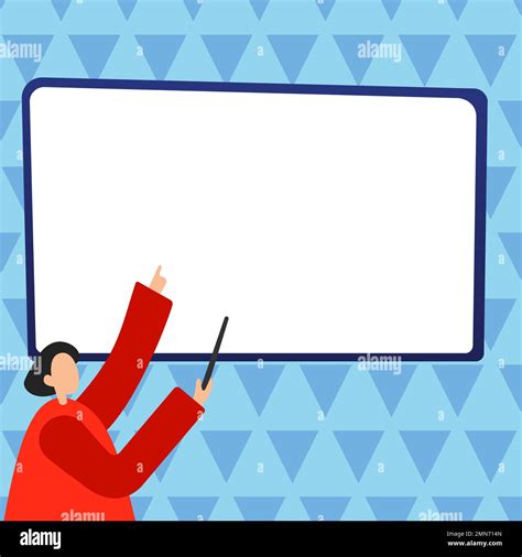 Woman Pointing With Pointer Stick To Important Information Written On