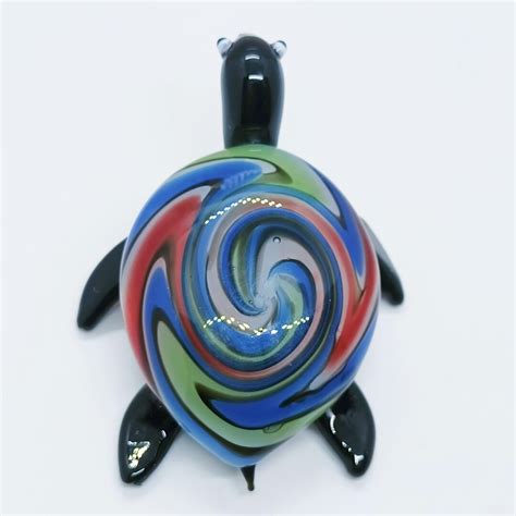 Handmade Murano Glass Turtle Figurine Colorful Aquarium Decor Etsy