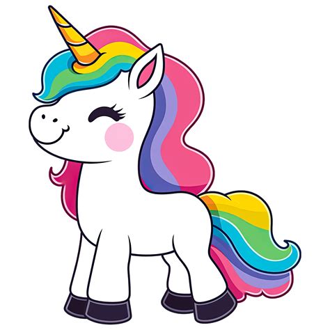 Cute Chibi Rainbow Unicorn Clipart Ai Generative 33494445 Png