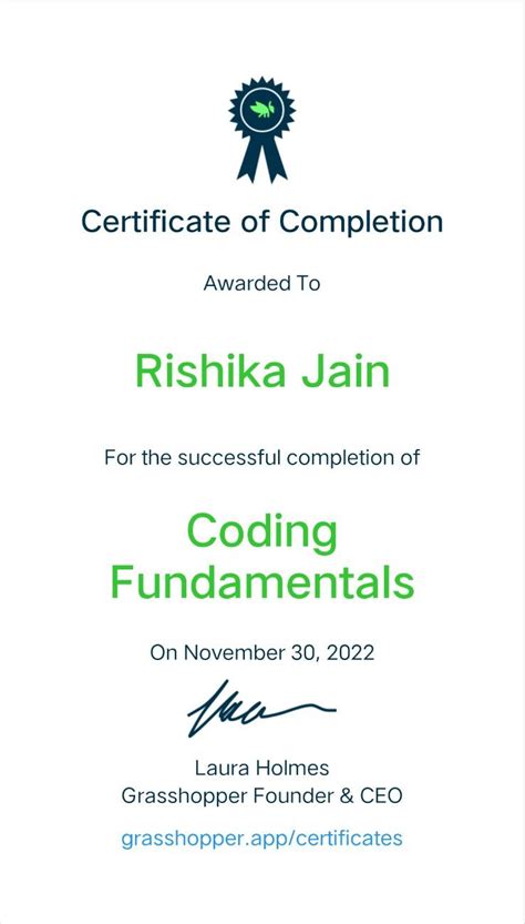 Rishika Jain On Linkedin Completed The Coding Fundamentals From