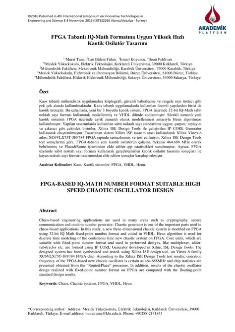 Pdf Fpga Based Iq Math Number Format Suitable High Speed Chaotic