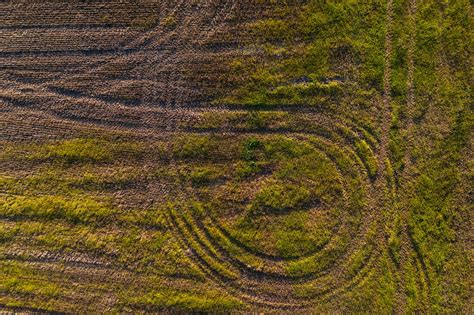 Aerial View Of Tractor Marks On The License Image 14352454 Lookphotos
