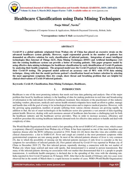 Pdf Healthcare Classification Using Data Mining Techniques