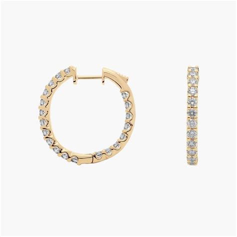 Luna Diamond Eternity Hoop Earrings In 14k Yellow Gold 1 12 Ct Tw