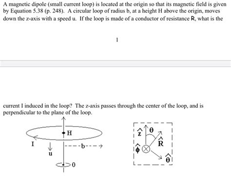 Solved A Magnetic Dipole Small Current Loop Is Located At