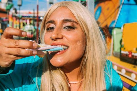 Girl In The Amusement Park Stock Image Image Of Candies 330525531